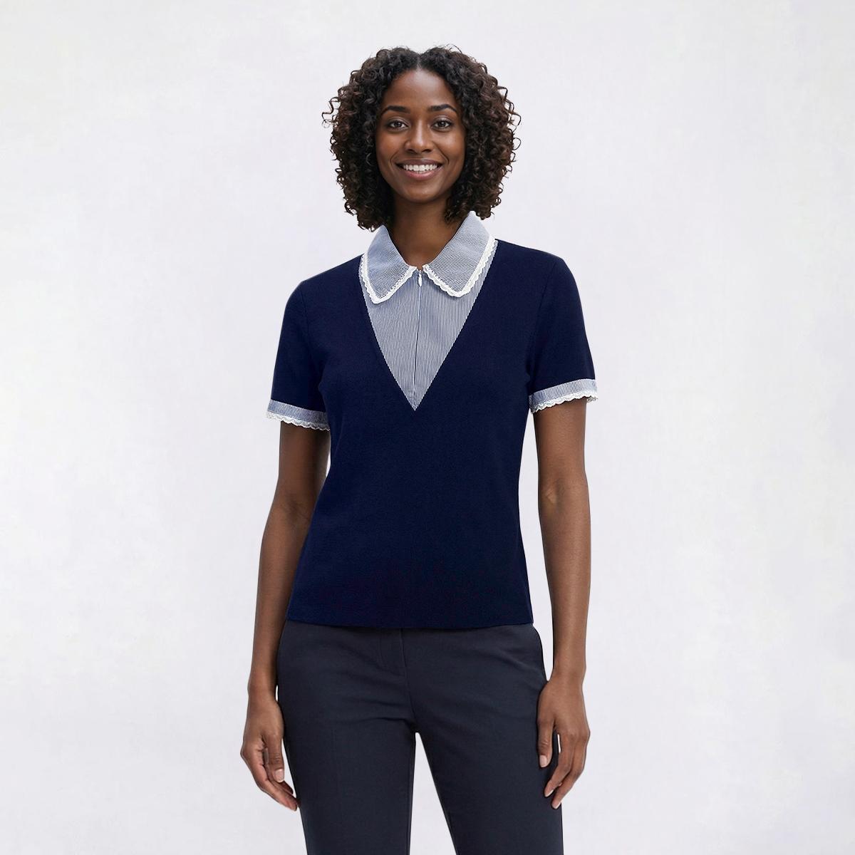 Click here for Womens Nicole Miller Short Sleeve Collared Two In... prices